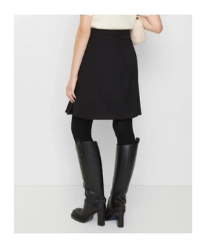 Burberry Pleated Wool Blend Midi Skirt