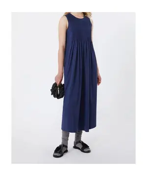 Max Mara Sleeveless Midi Dress With Tie Neck - Blue