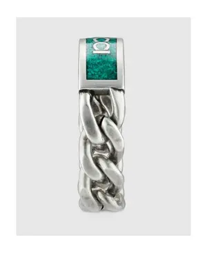 Gucci Logo Enamel Chain Ring