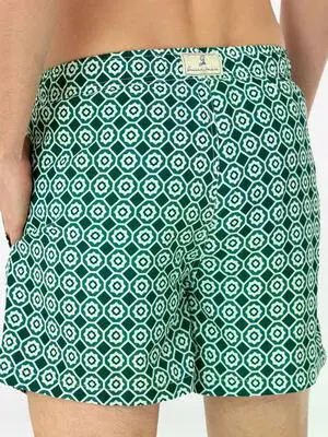 GASSA D AMANTE Geometric Print Swim Shorts - Green