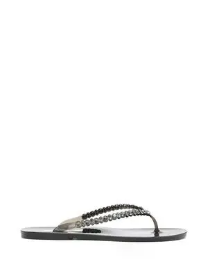 Menghi Crystal Embellished Sandals - Black