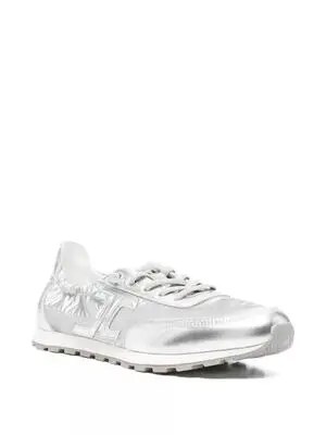 CANDICE COOPER Metallic Finish Panelled Sneakers - Silver