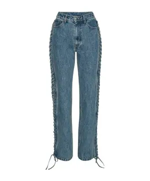 ROTATE BY BIRGER CHRISTENSEN Laced Straight-leg Jeans - Blue
