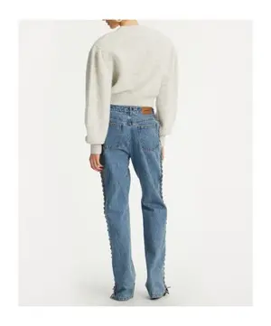 ROTATE BY BIRGER CHRISTENSEN Laced Straight-leg Jeans - Blue