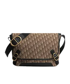 Dior Medium Messenger Bag With Flap And Cd Buckle - Brown