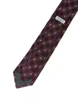 Brunello Cucinelli Geometric Pattern Silk Tie