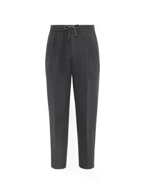 Brunello Cucinelli Drawstring Waist Double Pleat Trousers