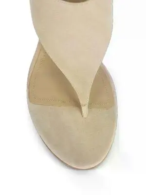 Balmain Suede Wedge Sandals