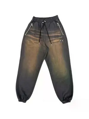 THUG CLUB Two-tone Washed Track Pants - Grey
