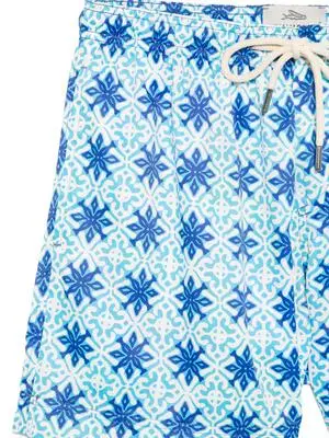 PENINSULA SWIMWEAR Geometric Print Drawstring Swim Shorts