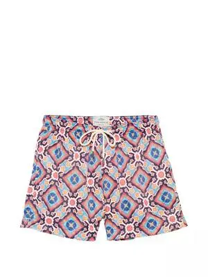 PENINSULA SWIMWEAR Positano Geometric Print Swim Shorts - Black