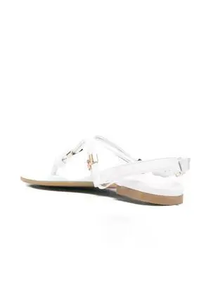 SERGIO MORETTI FIRENZE Logo Plaque T-bar Sandals