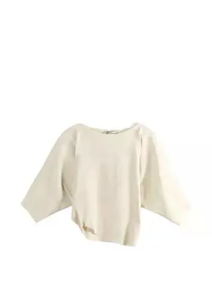 CORTANA Asymmetric Cropped Top - Neutrals