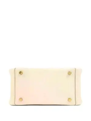 Hermès Mini Lindy Leather Tote Bag - White