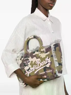 MC2 SAINT BARTH Colette Camouflage Print Tote Bag - Green