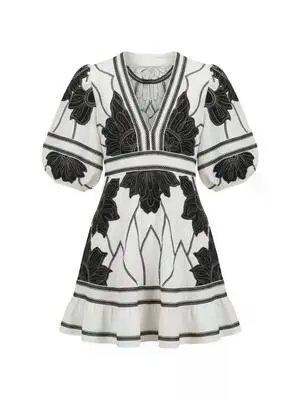 SCARLETT POPPIES Petal Whispers Embroidered Dress - White
