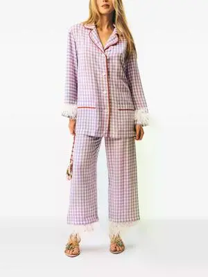 Sleeper Party Feather-trim Pajamas
