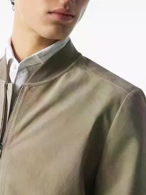 Corneliani Suede Zip-up Bomber Jacket