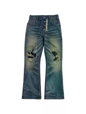 BIRTH OF ROYAL CHILD Distressed Bootcut Jeans - Blue