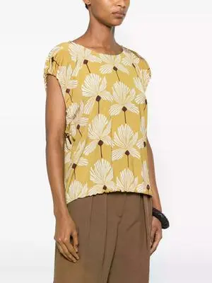 CLIPS Floral Print Ruched Top