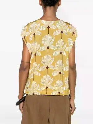 CLIPS Floral Print Ruched Top