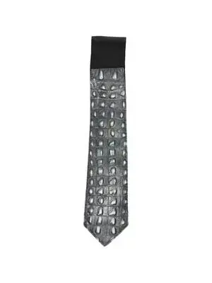 MITILIANE COUTURE Embossed Leather Tie - Grey