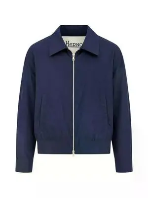 Herno Logo Plaque Zip-up Jacket - Blue