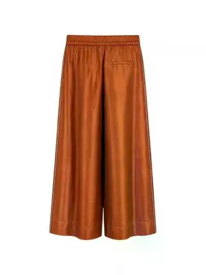 FORTE_FORTE Bronze Satin Drawstring Palazzo Pants
