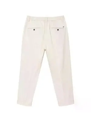 MASON'S Elasticated Waistband Trousers With Turn-up Cuffs - Neutrals