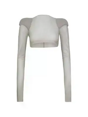 Rick Owens Cropped Top With Padded Shoulders - Grey