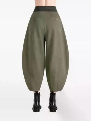 UMA WANG Pleated Tapered Cropped Trousers