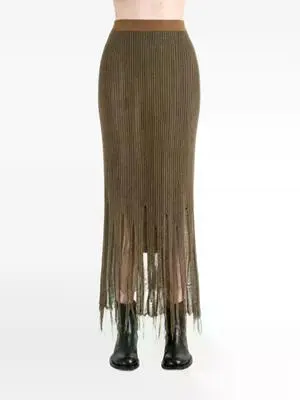 UMA WANG Ribbed Knit Distressed Skirt