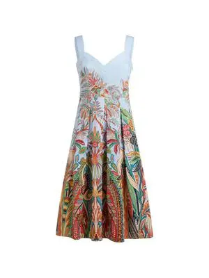 Etro Paisley-print V-neck Midi Dress - Blue