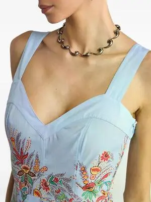 Etro Paisley-print V-neck Midi Dress