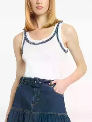 Cinq À Sept Fringe Trim Tank Top