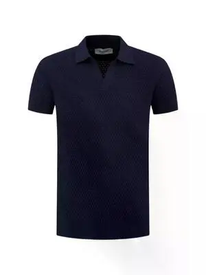 GRAN SASSO Textured-knit Polo Shirt - Black