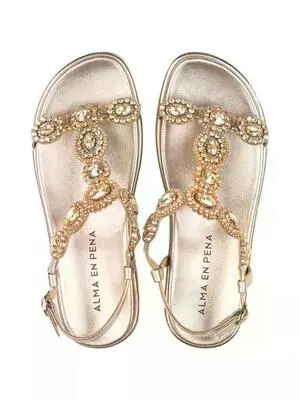 ALMA EN PENA Crystal-embellished Slingback Sandals