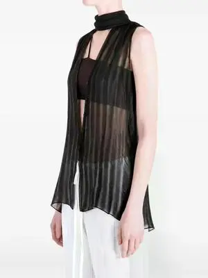 CORTANA Striped Scarf-detail Sleeveless Top