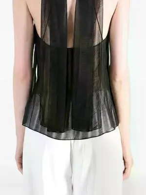 CORTANA Striped Scarf-detail Sleeveless Top