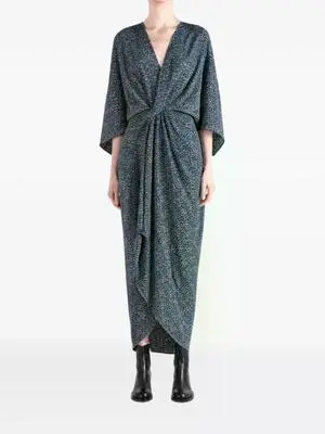 CORTANA Astra Print Draped Dress
