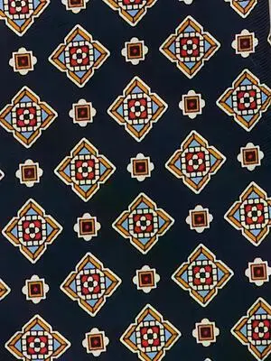 Kiton Geometric Print Silk Tie - Blue