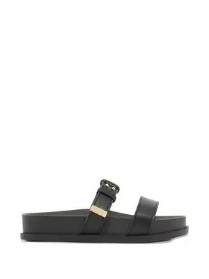 Armani Exchange Two-strap Buckled Sandals - Black