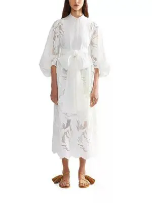 Erdem Floral Cutwork Midi Dress