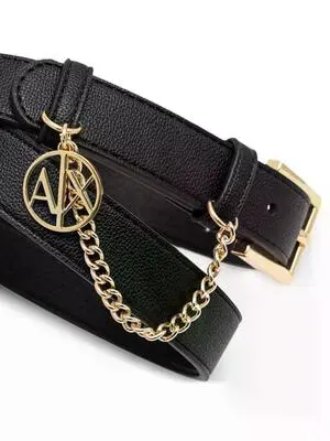 Armani Exchange Logo Charm Chain Detail Belt