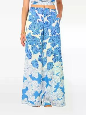 Poupette St Barth Clea" Floral Print Palazzo Pants - Blue