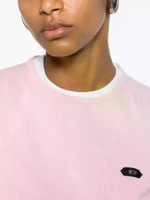 N°21 Logo Patch Short Sleeve Sweater