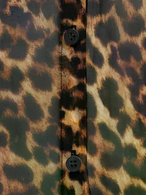 MAISON CLOSE Leopard Print Mini Shirt Dress