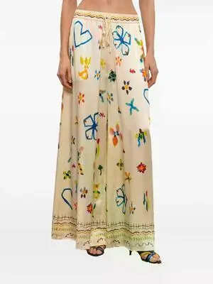 ALEMAIS Sidi Silk Graphic Print Trousers