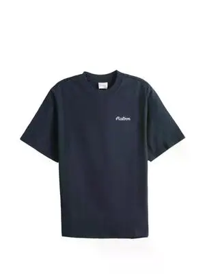 MALBON Logo-lettering Graphic-print T-shirt - Blue