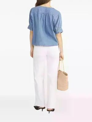 FRAME V-neck Popover Top